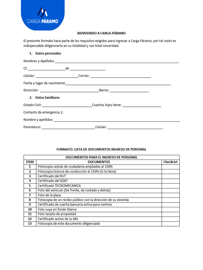 Documento Ingreso Vehiculo | PDF