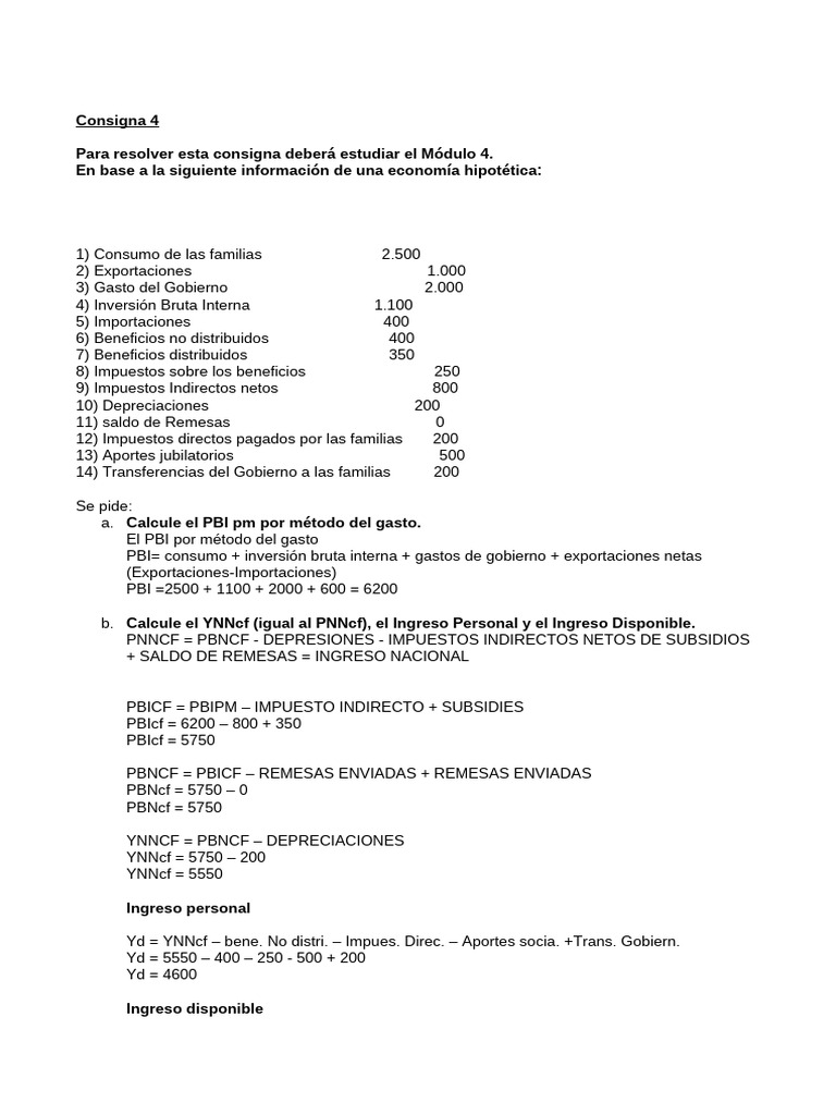 Consigna 4 | PDF | Ahorro | Inversiones