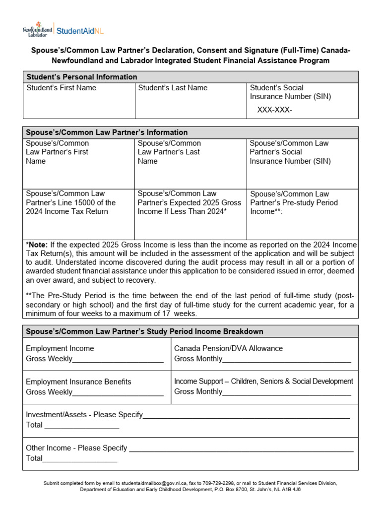 FT Spouses Declaration 2025 2026 | PDF | Public Finance | Taxes