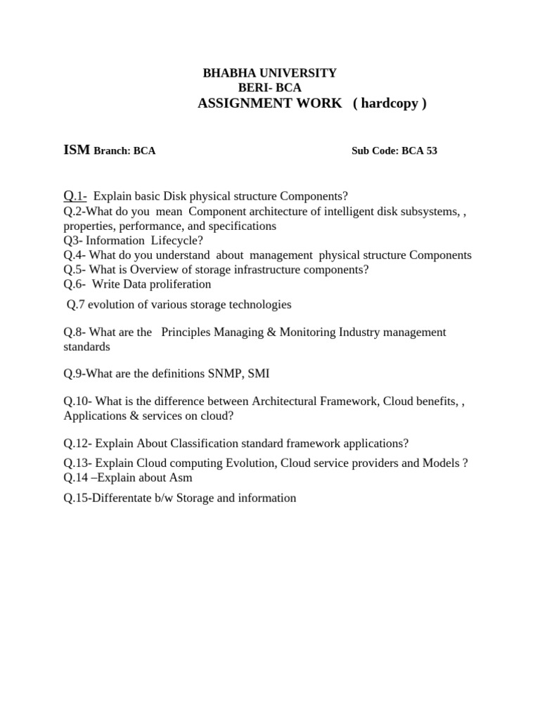 Bca - V (ISM) Assignment | PDF