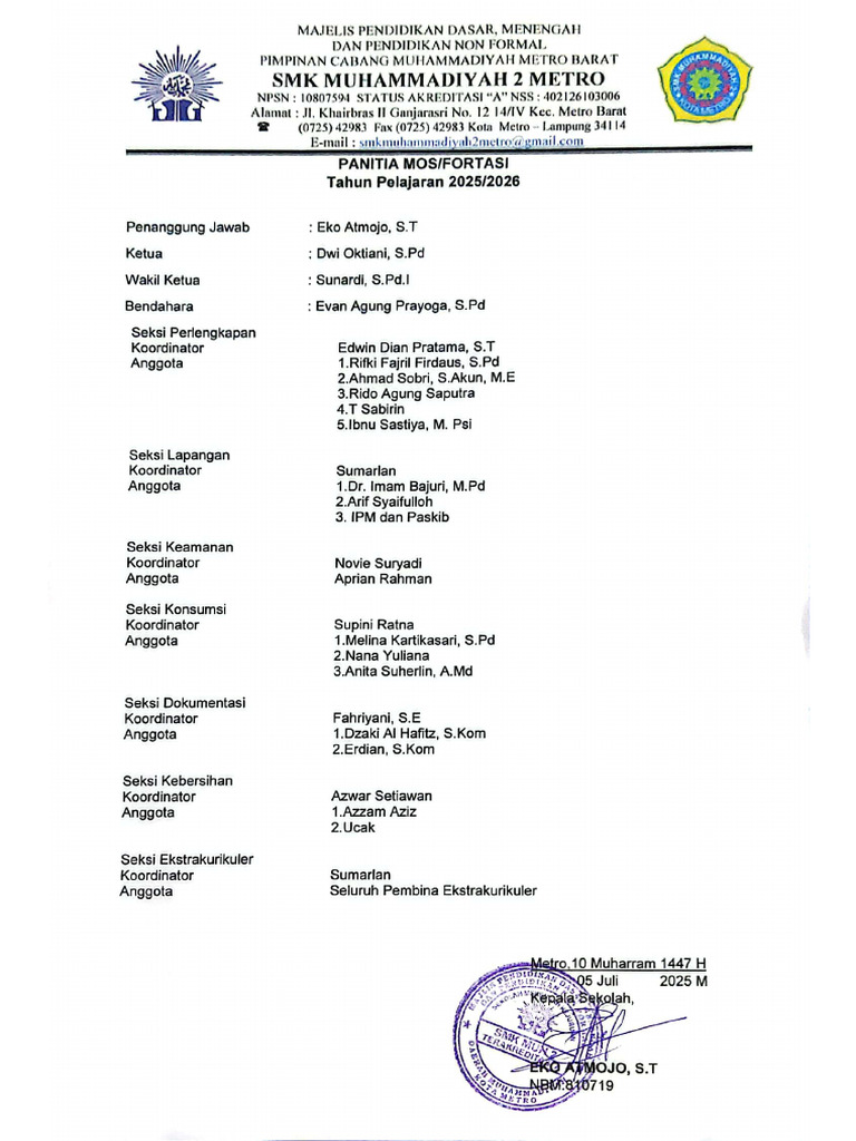 Panitia MOS | PDF
