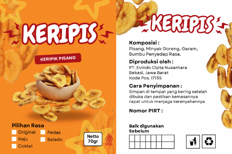 Label Kemasan Kuning Ilustratif Simpel Keripik Kentang | PDF