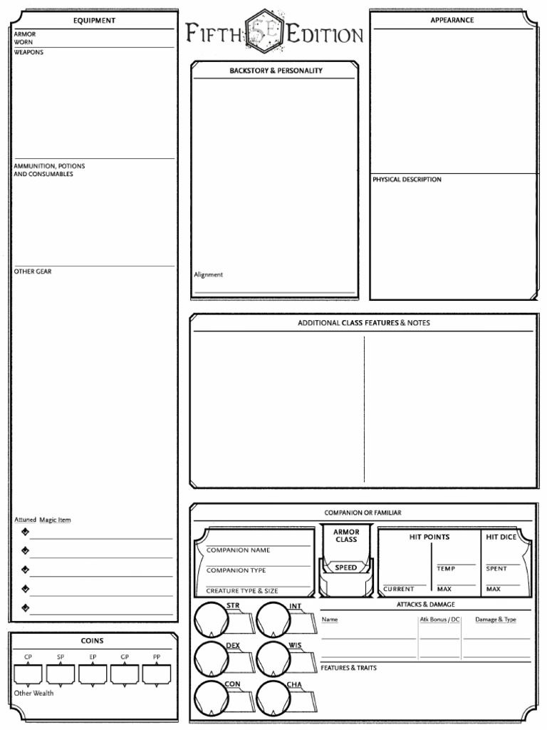 DLDM - 5e24 Character Sheet - Page2 - B | PDF
