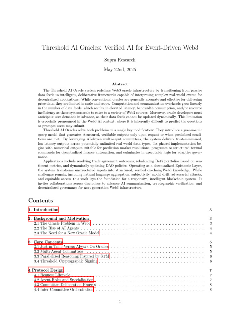 Threshold AI Oracles Supra | PDF | Artificial Intelligence | Intelligence (AI) & Semantics