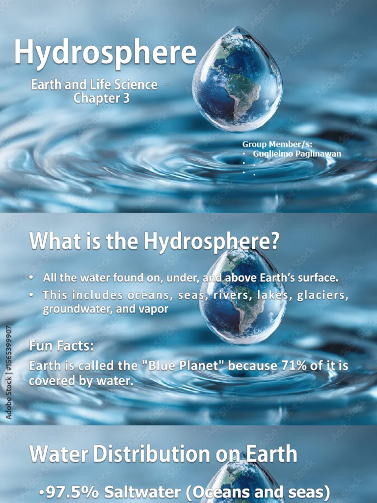 Hydrosphere - PPTX (Guglielmo) | PDF