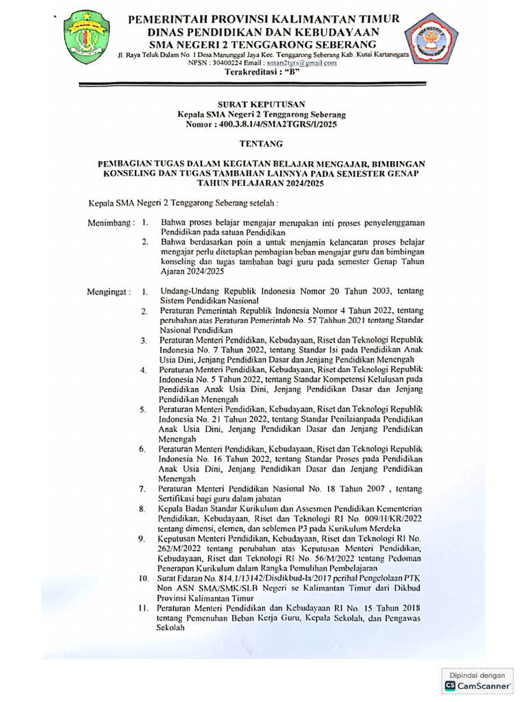 SK KBM Semester Genap 2024-2025 | PDF