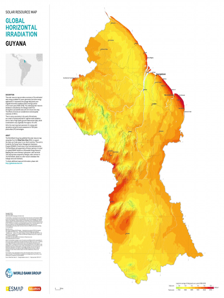 Guyana Global Horizontal Irradiation | PDF