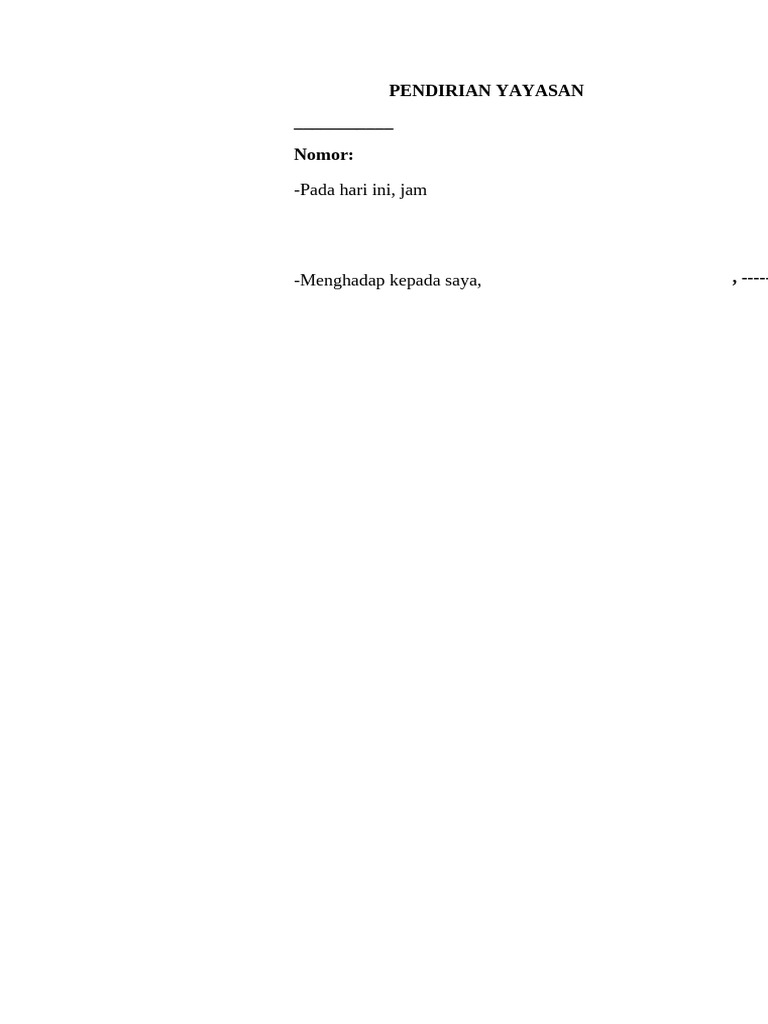 Akta Pendirian Yayasan Ahu | PDF