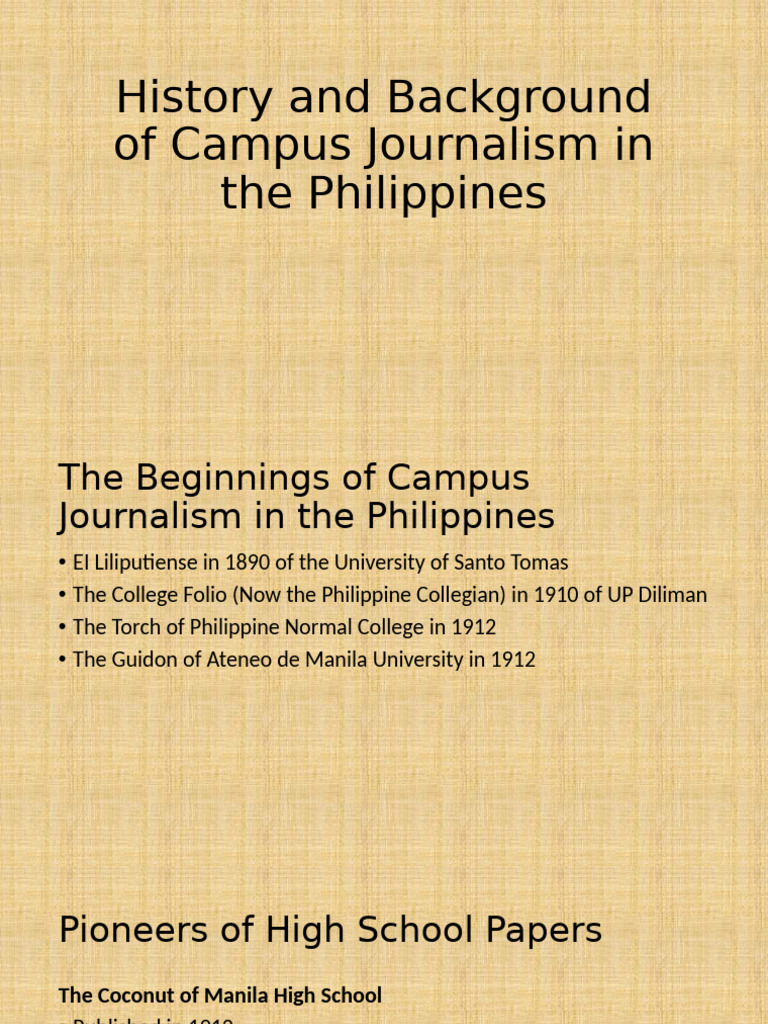 History of Campus Journalism in the PH | PDF | Censorship | Justice