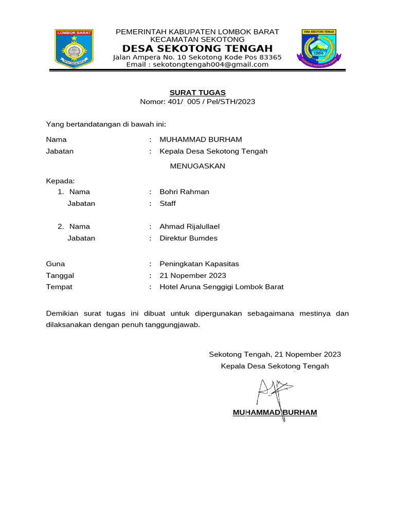 Surat Tugas 2023 | PDF