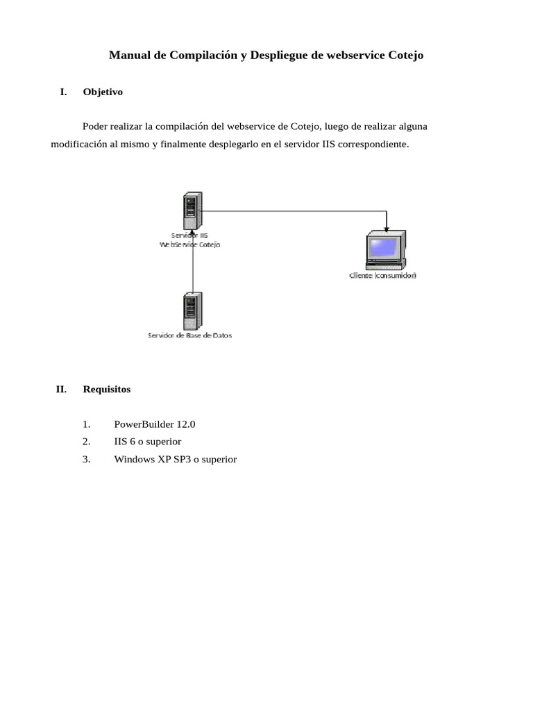 Manual de Compilación y Despliegue Webservice Cotejo | PDF