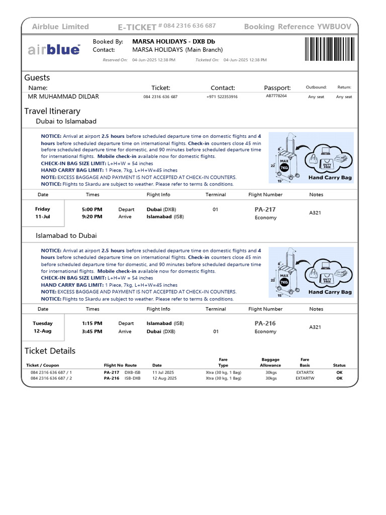 E-Tkt MR Dildar | PDF