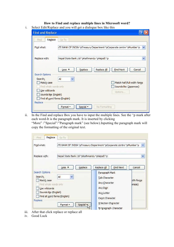 How To Find And Replace Multiple Lines In Microsoft Word PDF