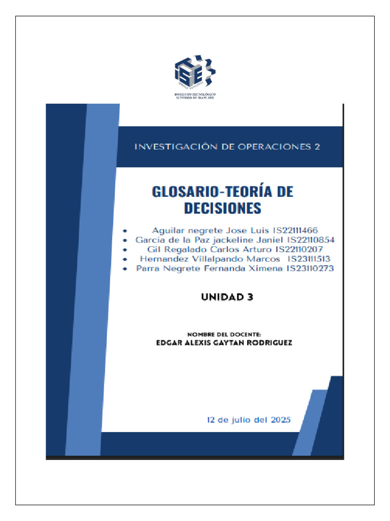 Glosario Io2 | PDF | Toma de decisiones | Probabilidad