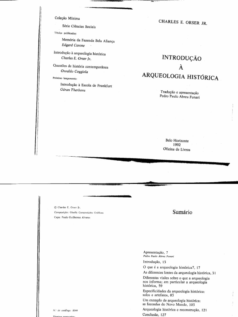 Introducao A Arqueologia Historica ORSER | PDF