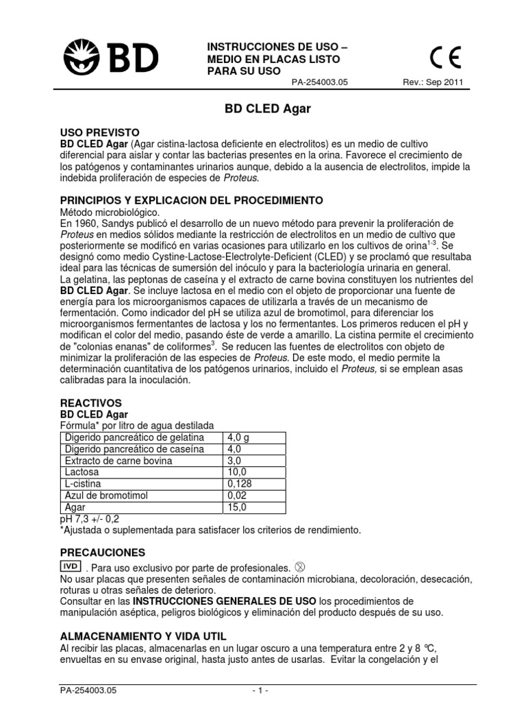 Cled Agar | PDF | Patologia clinica | Microbiología