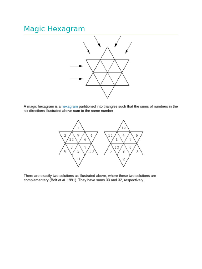 Magic Hexagram | PDF