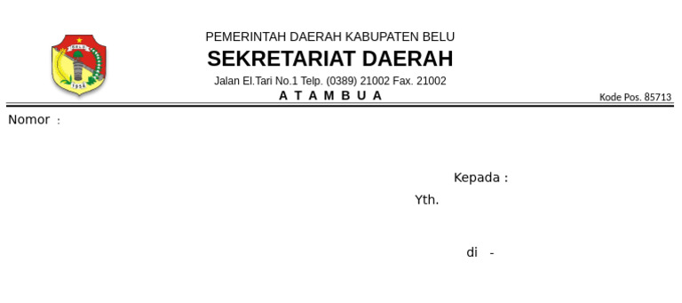 Kop Surat Setda | PDF