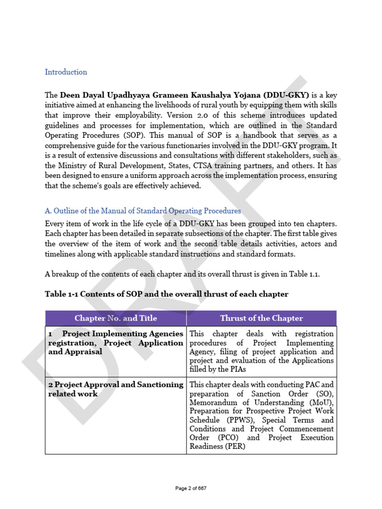 Draft - SOP of DDU-GKY 2.0 Guidelines Copy-4 | PDF