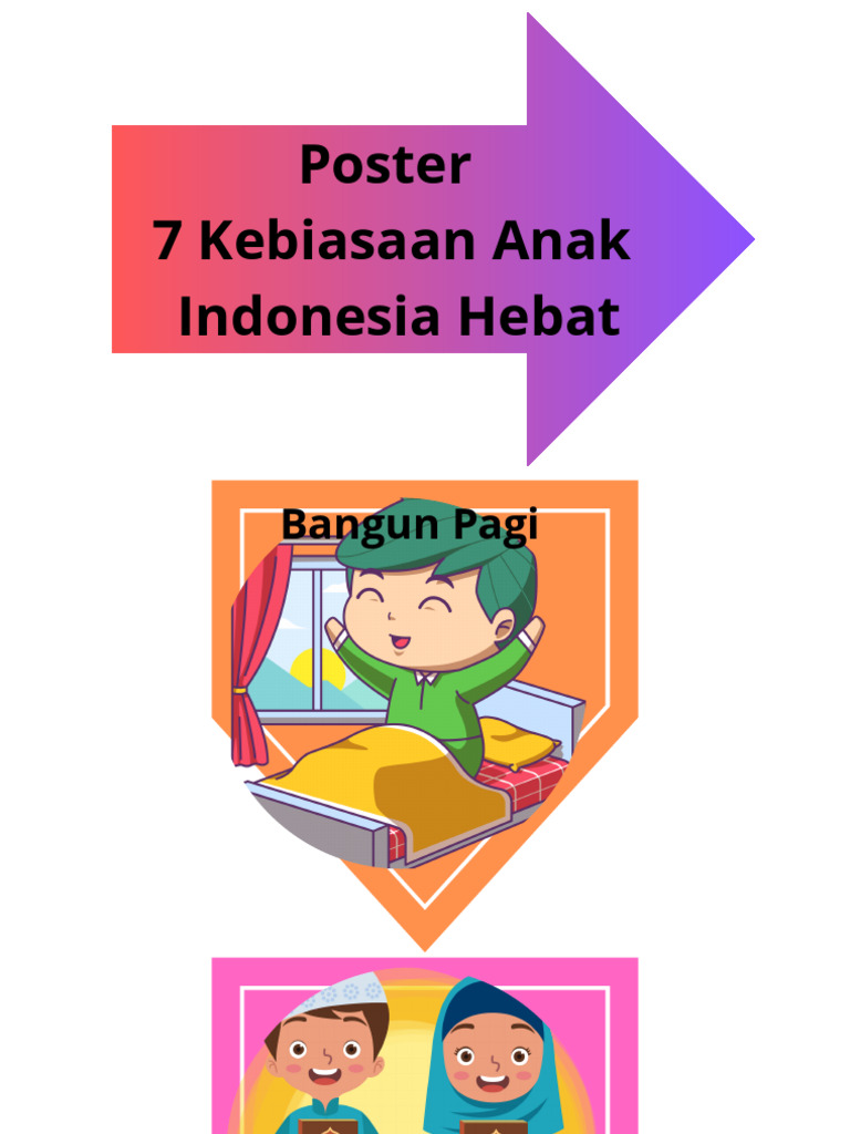 Poster 7 Kebiasaan Anak Indonesia Hebat | PDF