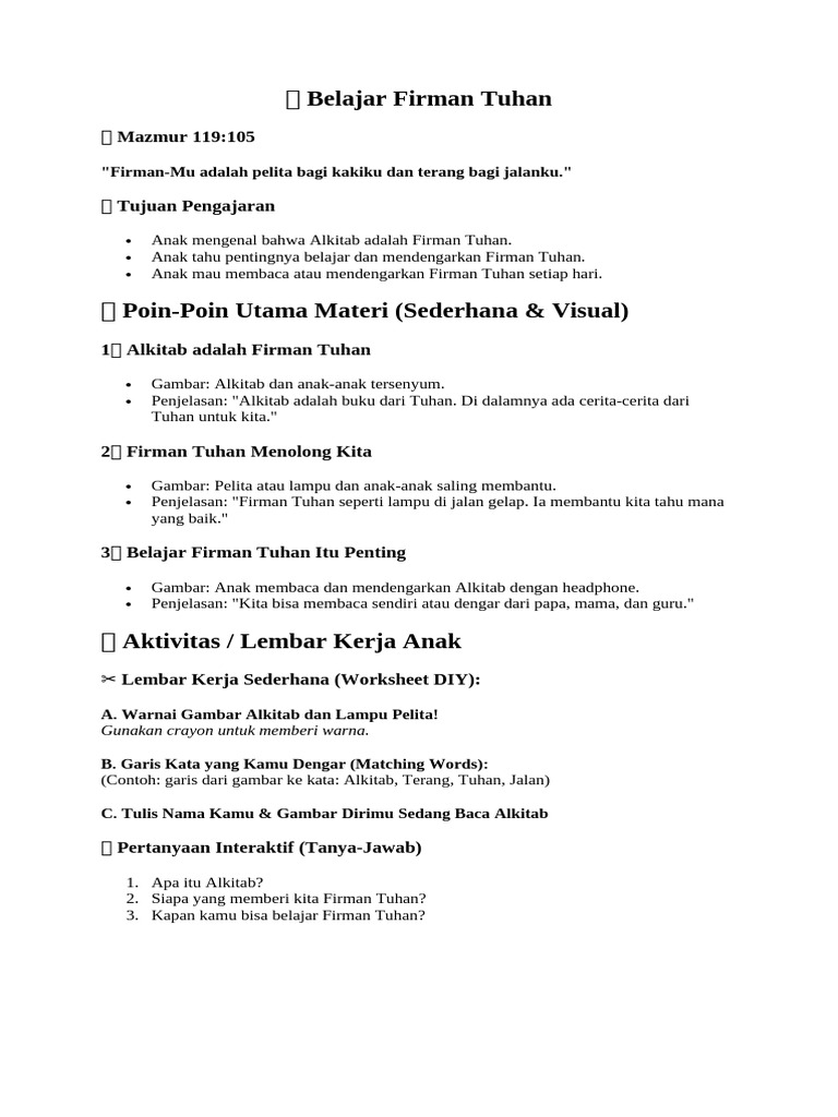 Belajar Firman Tuhan | PDF