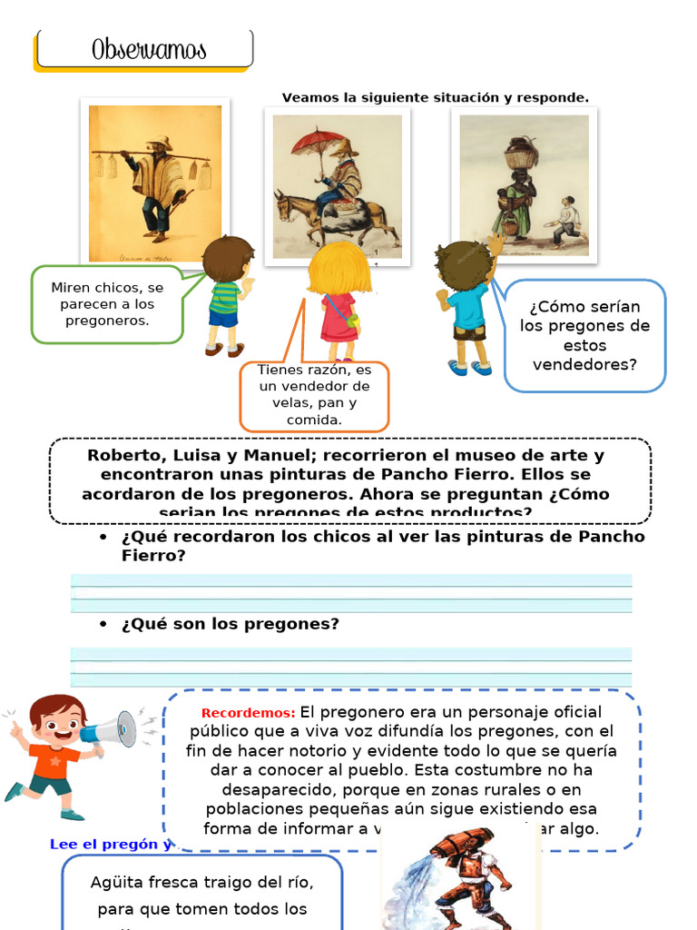 U4 S3 Ficha D3 Com Escribimos Pregones | PDF