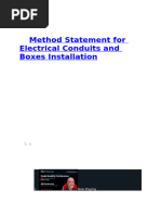 Method of Statement For Conduit Installation | PDF