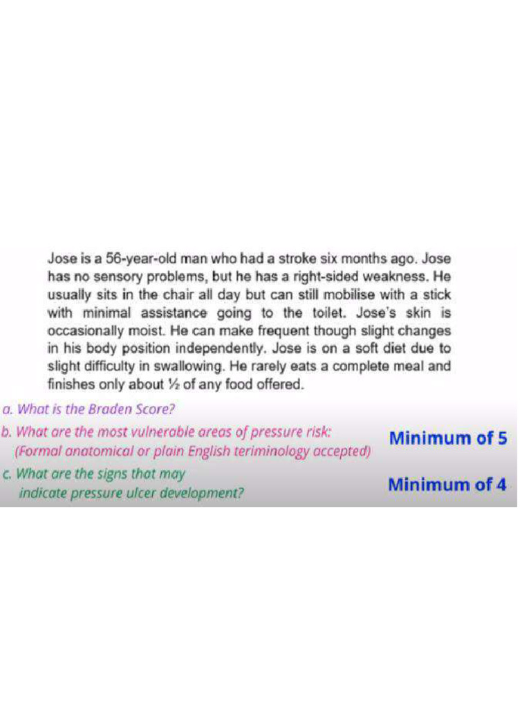 Braden Scale Scenario | PDF