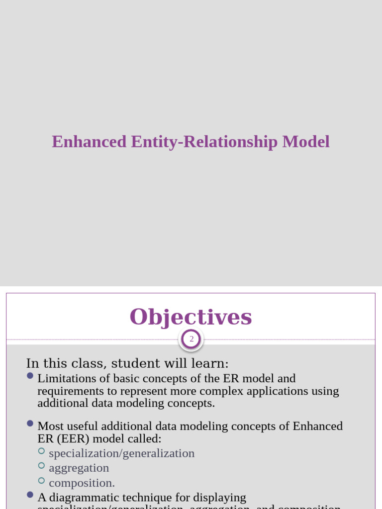 A242 2.1 Enhanced Entity Relationships Model | PDF | Inheritance ...