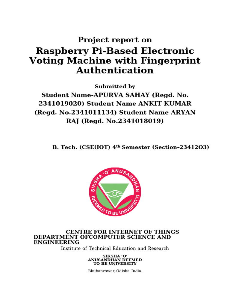 Rpi - EVM - Report New updatedNEW | PDF | Electronic Voting | Internet ...