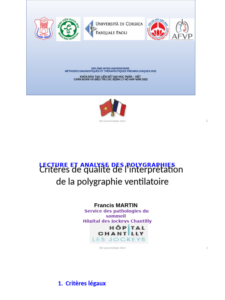 Cours 6 Criteres Qualite PV FM | PDF | Syndrome d'apnées du sommeil ...
