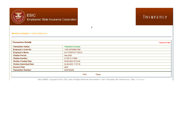 MNPT Part Esic-2025 Challan | PDF