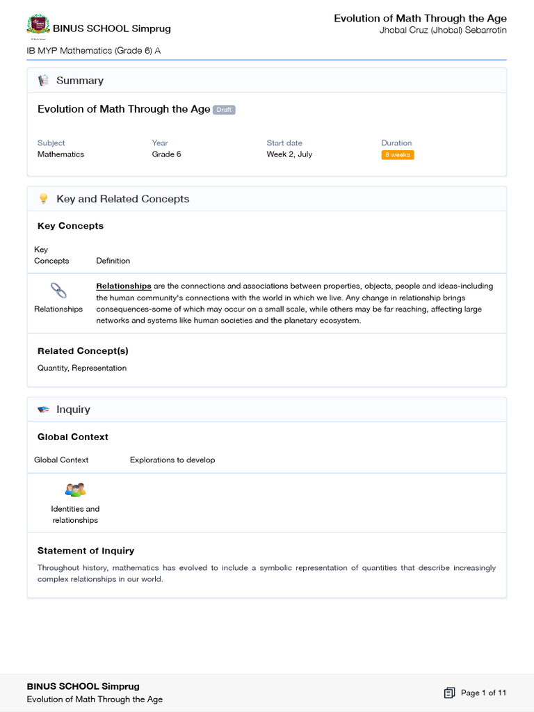 Gr6 - Evolution of Math Through The Ages | PDF | Mathematics ...