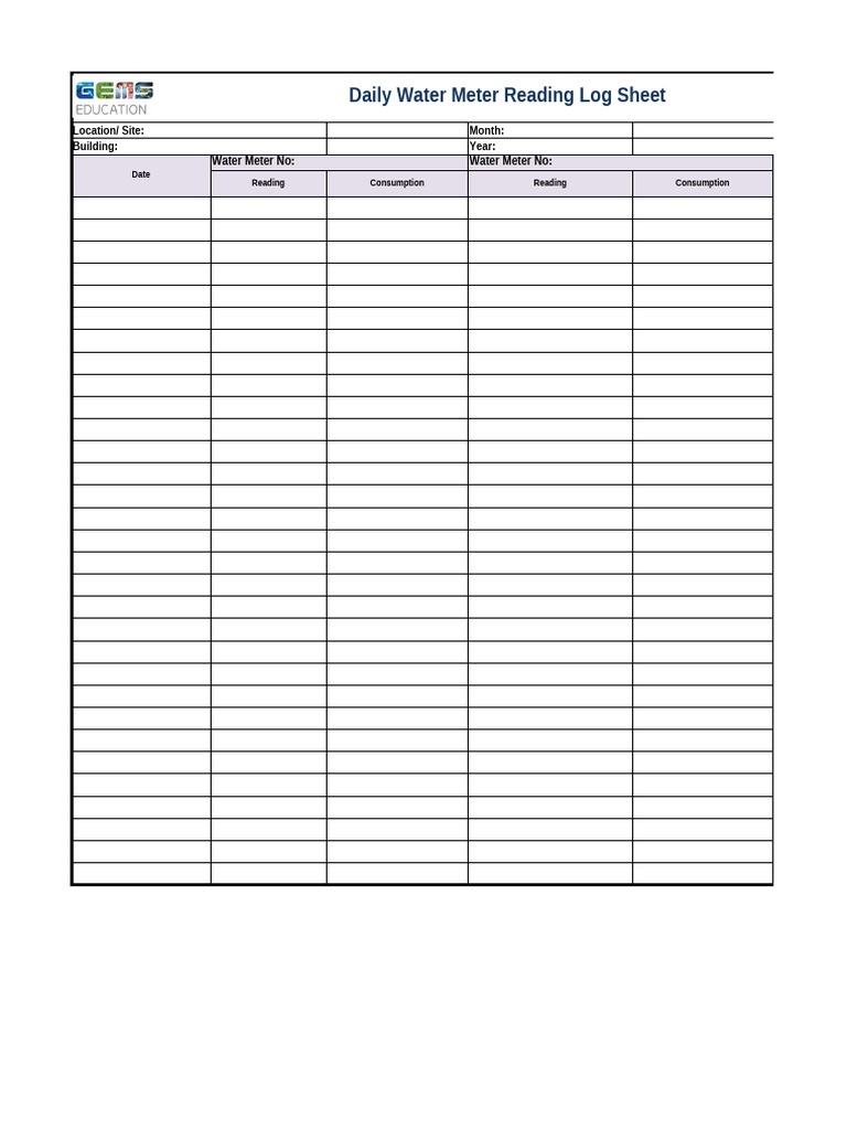 Daily Water Meter Readings | PDF