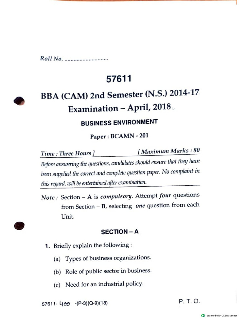 BBA CAM 2nd Sem (2018-2023) | PDF