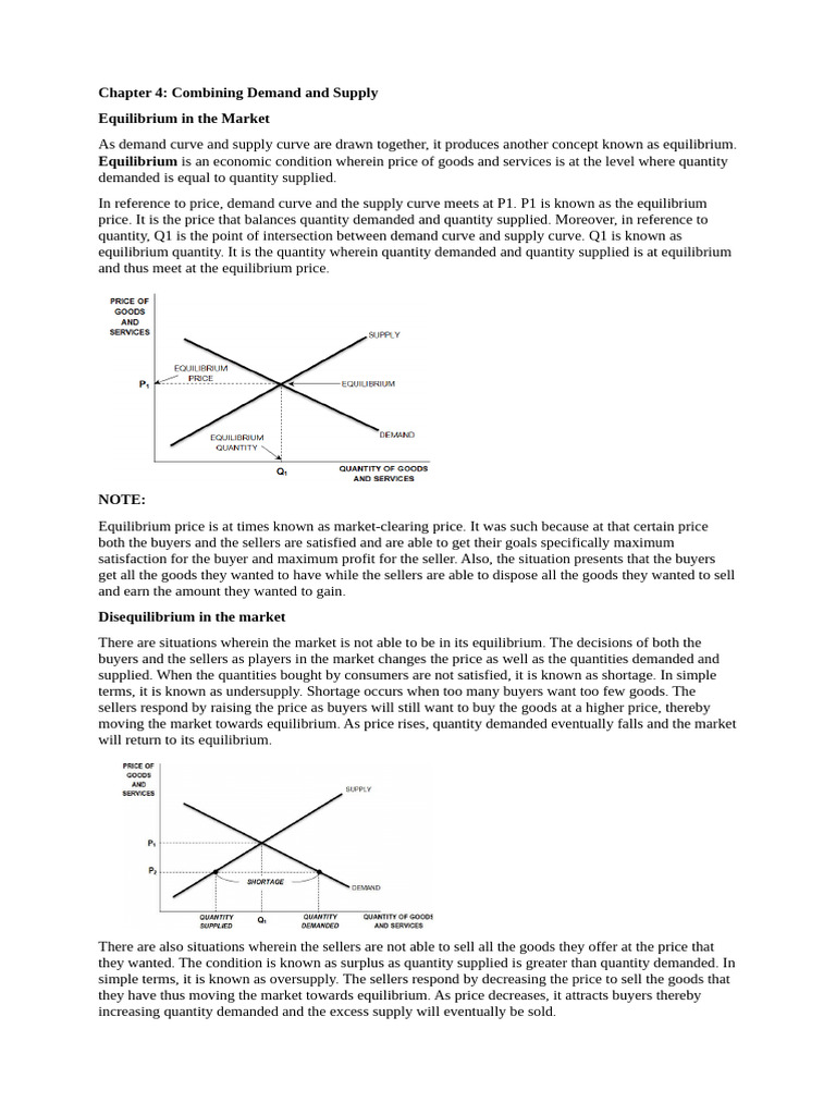 ECO E301 4 Combining Demand and Supply | PDF | Economic Equilibrium ...