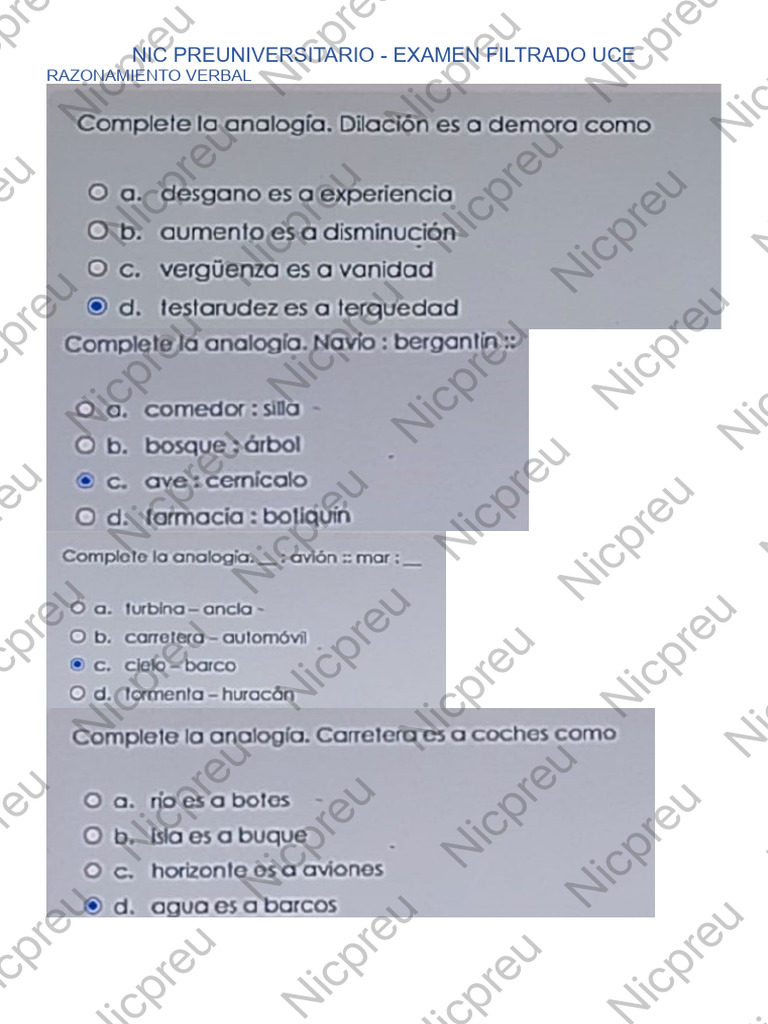 Examen Uce Prueba Filtrada 6 | PDF