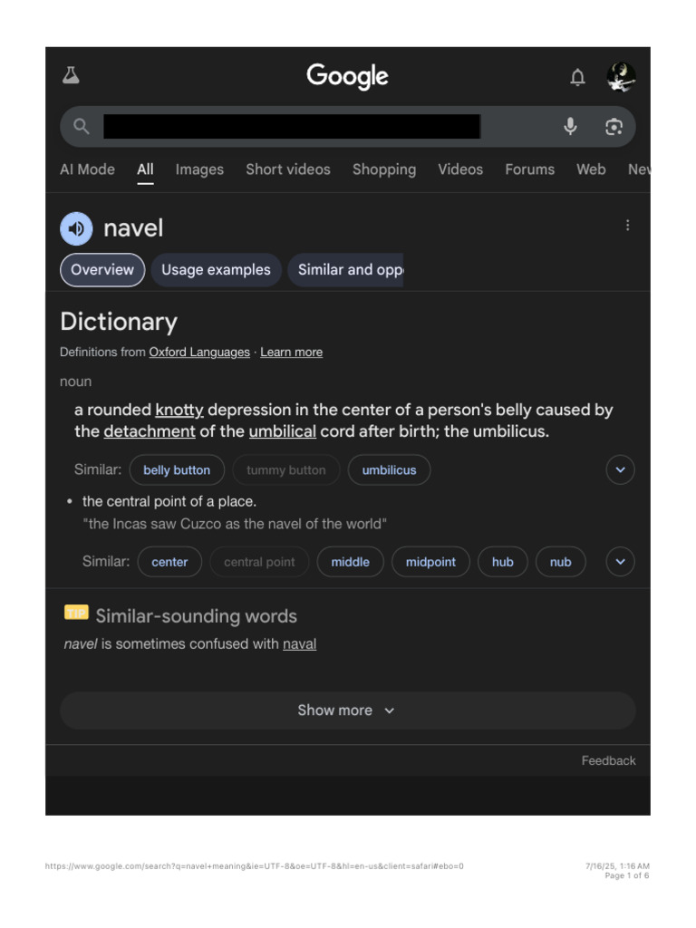 Navel Meaning - Google Search | PDF