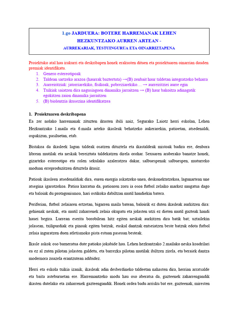 Azterketa Plangintza | PDF