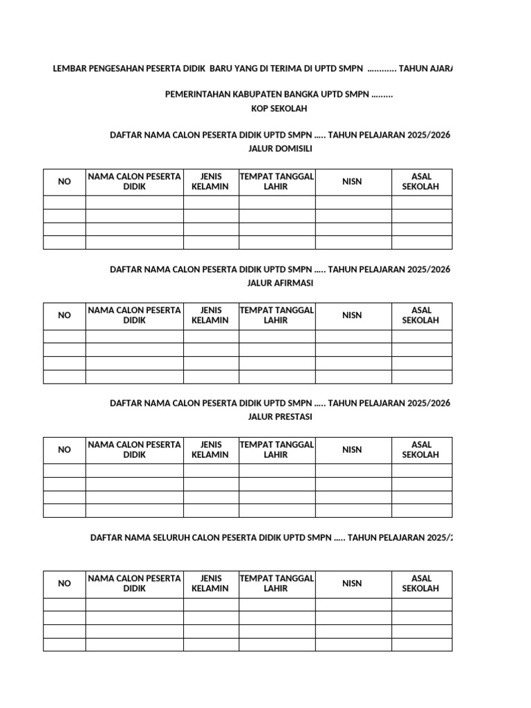 Contoh Format SPMB Antar Kedinas 2 Rangkap | PDF