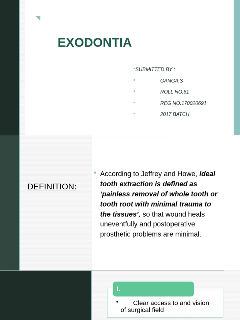 Exodontia: Definitions and Indications | PDF | Diabetes | Orthodontics