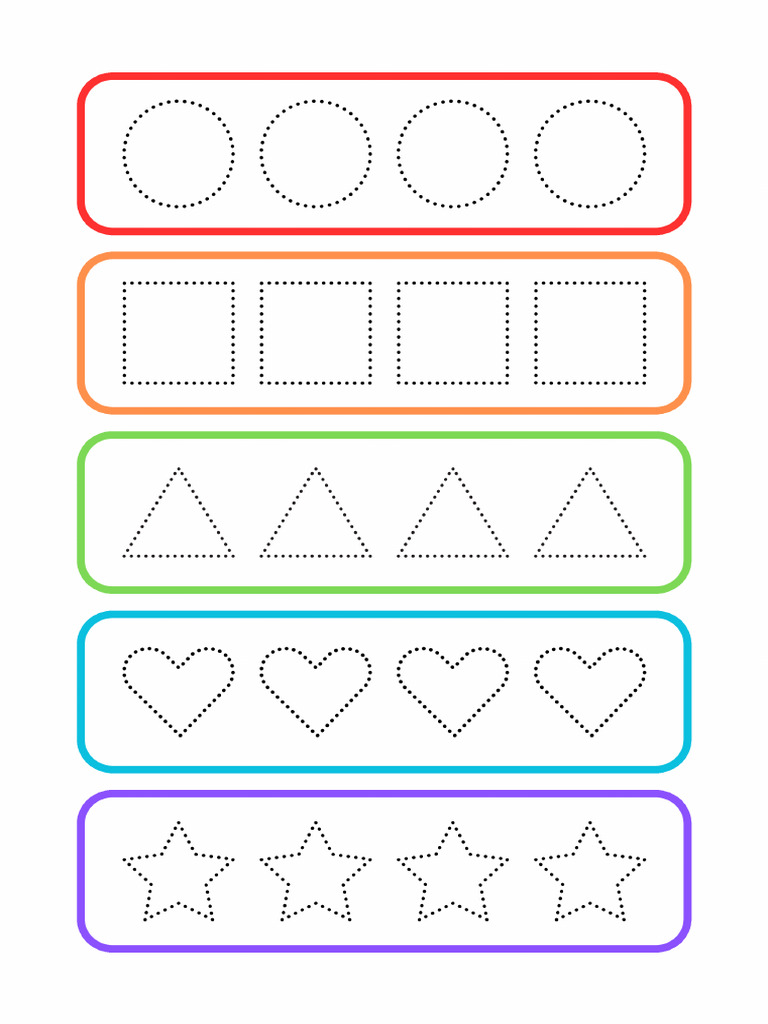 Pencil Control Tracing Skills Activity Strips Worksheet in Simple Bold ...