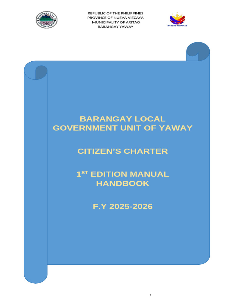 Citizen's Charter Handbook Yaway | PDF | Mediation | Governance