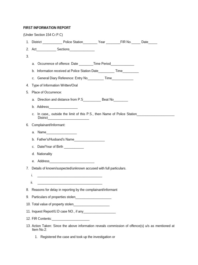 First Information Report | PDF