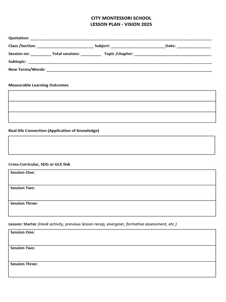 Lesson Plan 2023-24 | PDF