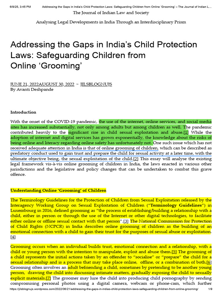 Gaps in India's Child Protection Laws | PDF | Crimes | Crime & Violence