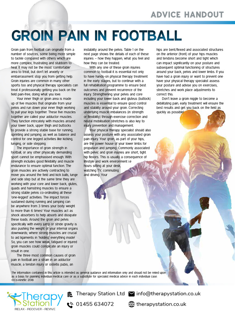Groin Pain in Football (Advice Leaflet) | PDF | Pelvis ...