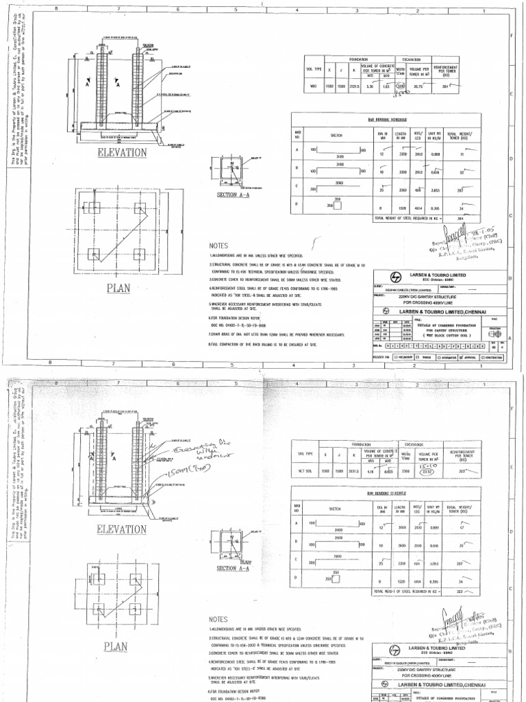220kv Gantry Foundation | PDF