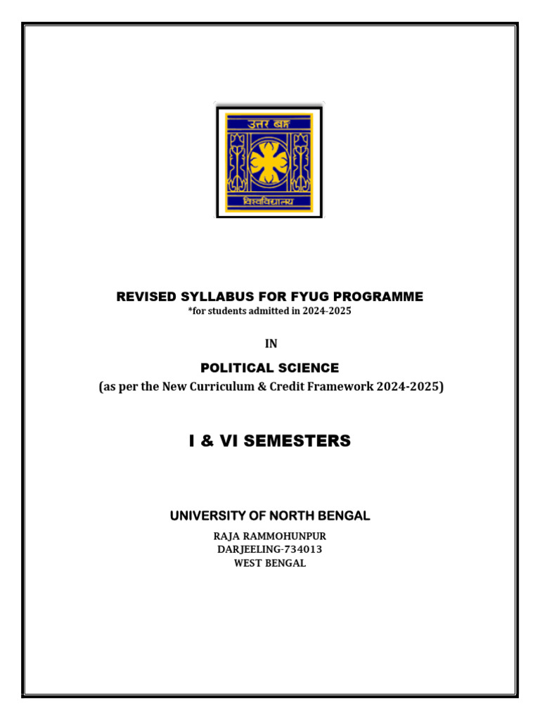 Revised Syllabus For Political Science FYUGP (New 2024-2025) | PDF | Science | Political Philosophy