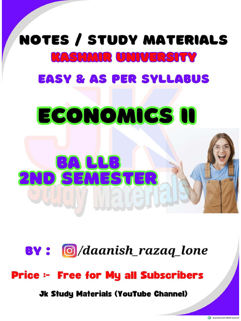 BA LLB 2nd Sem Economics Notes KU | PDF